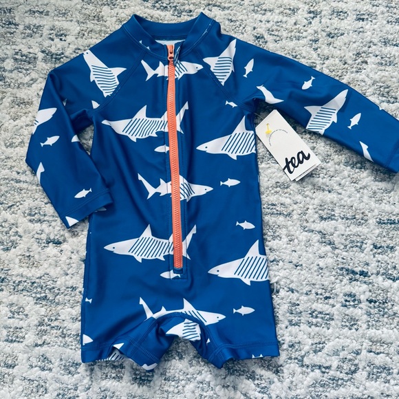 Tea Collection | Swim | Nwt Tea Collection Shark Rashguard Swim | Poshmark